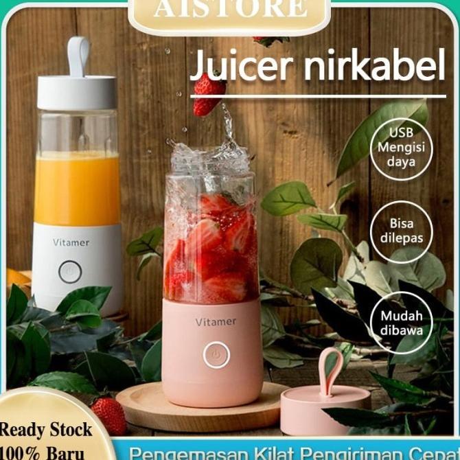 Jual Blender VITAMER Juicer Portable ORIGINAL 350ml 4 Mata Pisau-Free ...