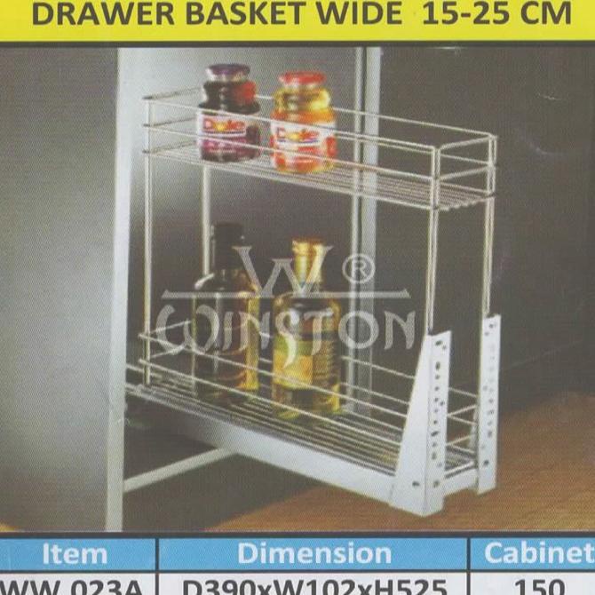 Jual Rak Tarik Botol Stainless Winston WW 023A for Kitchen Set Cabinet ...