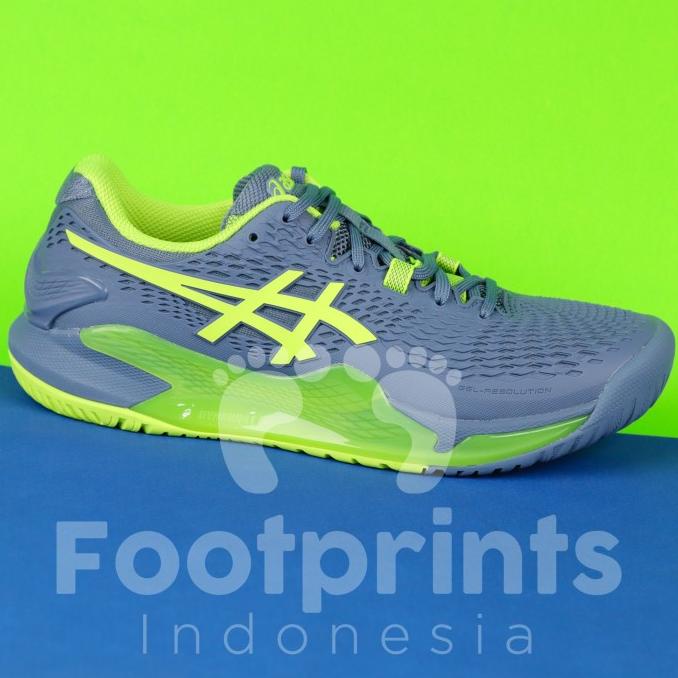 Jual Sepatu Tenis Asics Gel Resolution 9 Steel Blue Green Tennis Shoes ...