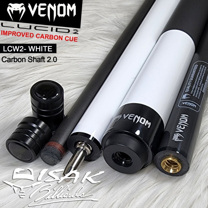 Jual Venom Lucid Carbon LCW White Cue Uniloc Low Deflection Sti ...