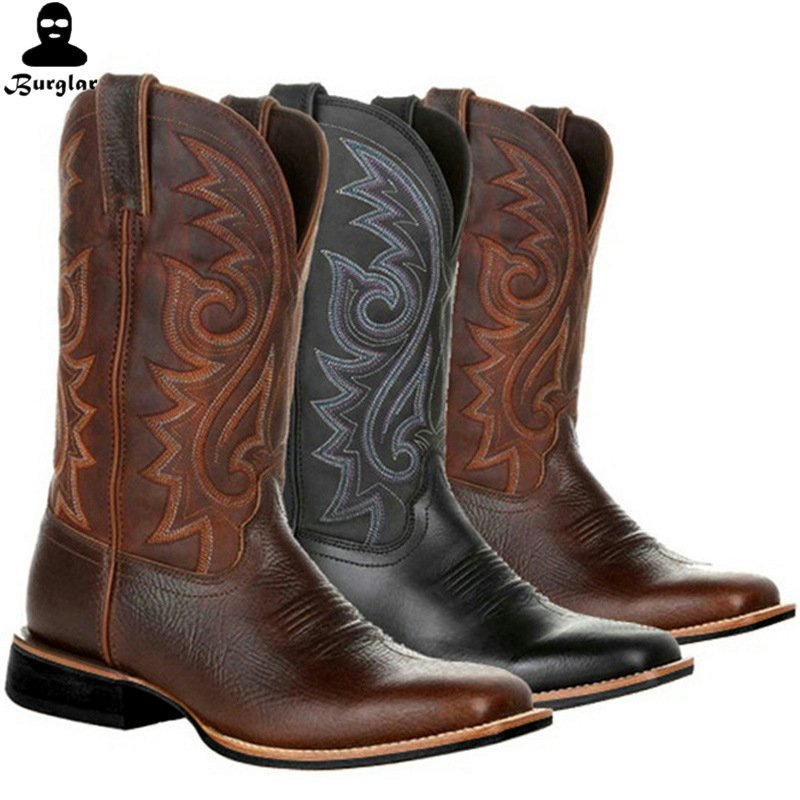 Jual Men Shoes Women Western Cowgirl Cowboy Boots Men's and Women's ...