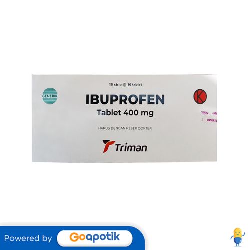 Jual IBUPROFEN TRIMAN 400 MG BOX 100 TABLET | Shopee Indonesia