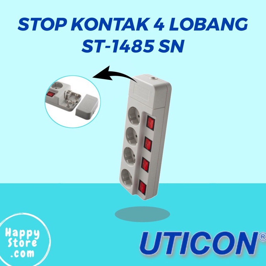 Jual ` MS Stop Kontak 4 Lobang Arde Switch Tersendiri Panel UTICON ST ...