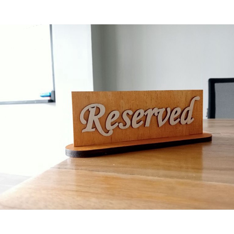 Jual Miliki sign meja restoran caffe reserved TIMBUL tanda meja ...