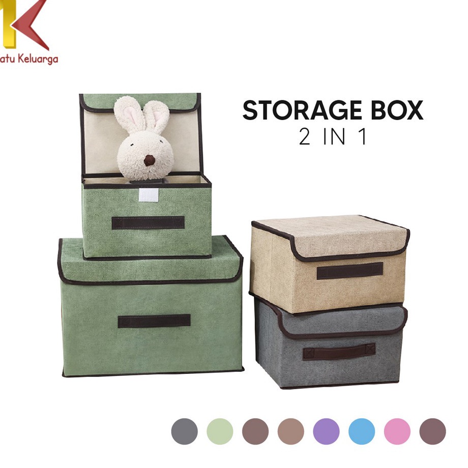 Jual ♪ Satu Keluarga Storage Box 2in1 C484 Box Organizer Baju Kotak ...