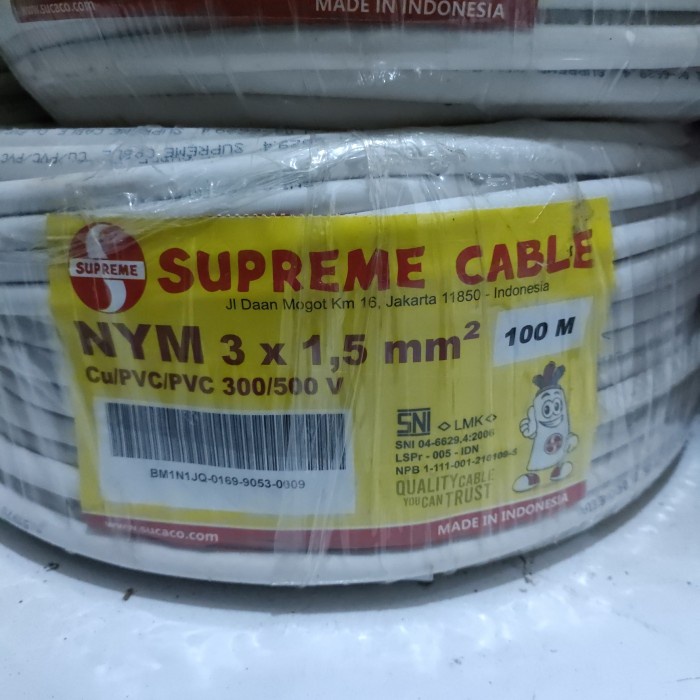 Jual Kabel NYM 3x1.5 100M SUPREME Tunggal / Kabel Supreme NYM 3x1.5 100M | Shopee Indonesia