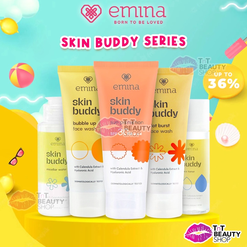 Jual Emina Skin Buddy SERIES | Face Wash, Scrub 60ml Dot Burst, Double ...
