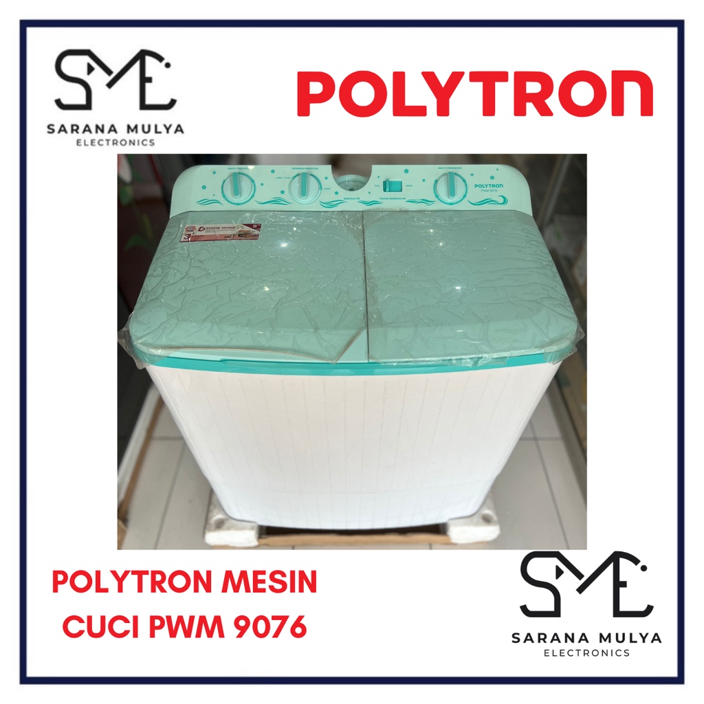 Jual POLYTRON MESIN CUCI 2 TABUNG PWM 9076 - 9KG MESIN CUCI 2 TABUNG ...
