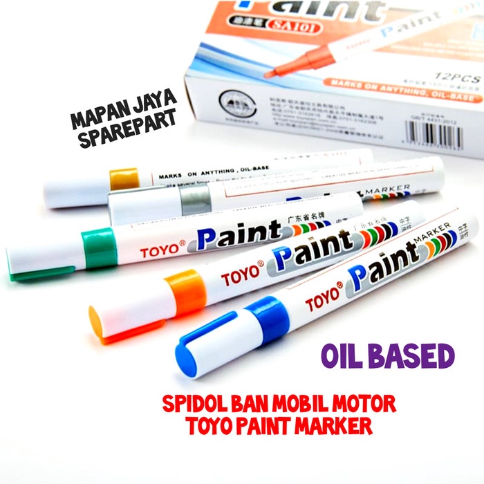 Jual SPIDOL BAN MOBIL MOTOR KACA TOYO PAINT MARKER PEN ORIGINAL OIL ...