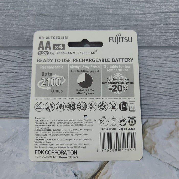 Jual Baterai AA Fujitsu - Battery Fujitsu AA 1900 mAh 4 Pcs - Batre ...