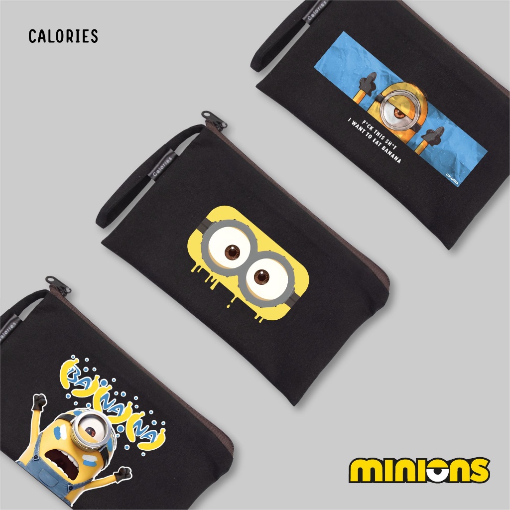 Jual Pouch Hitam Minion Dispicable me lucu kuning imut gemesh #HPMI ...
