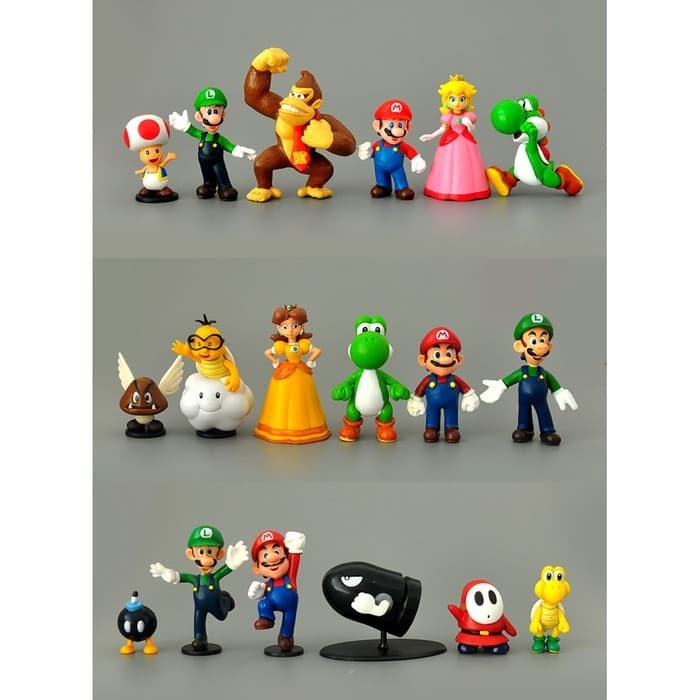 Jual FLASH SALE!!! FIGURE MARIO BROS SET ISI 18 PCS / MAINAN ANAK MARIO ...