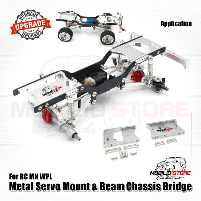 Jual UPGRADE PART METAL FULLSET SERVO MOUNT & BEAM CHASSIS BRIDGE RC MN ...