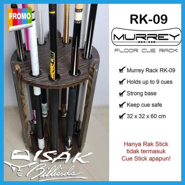 Jual Murrey Floor Cue Rack RK-09 Rak Stick Kayu Sudut Corner Billiard ...