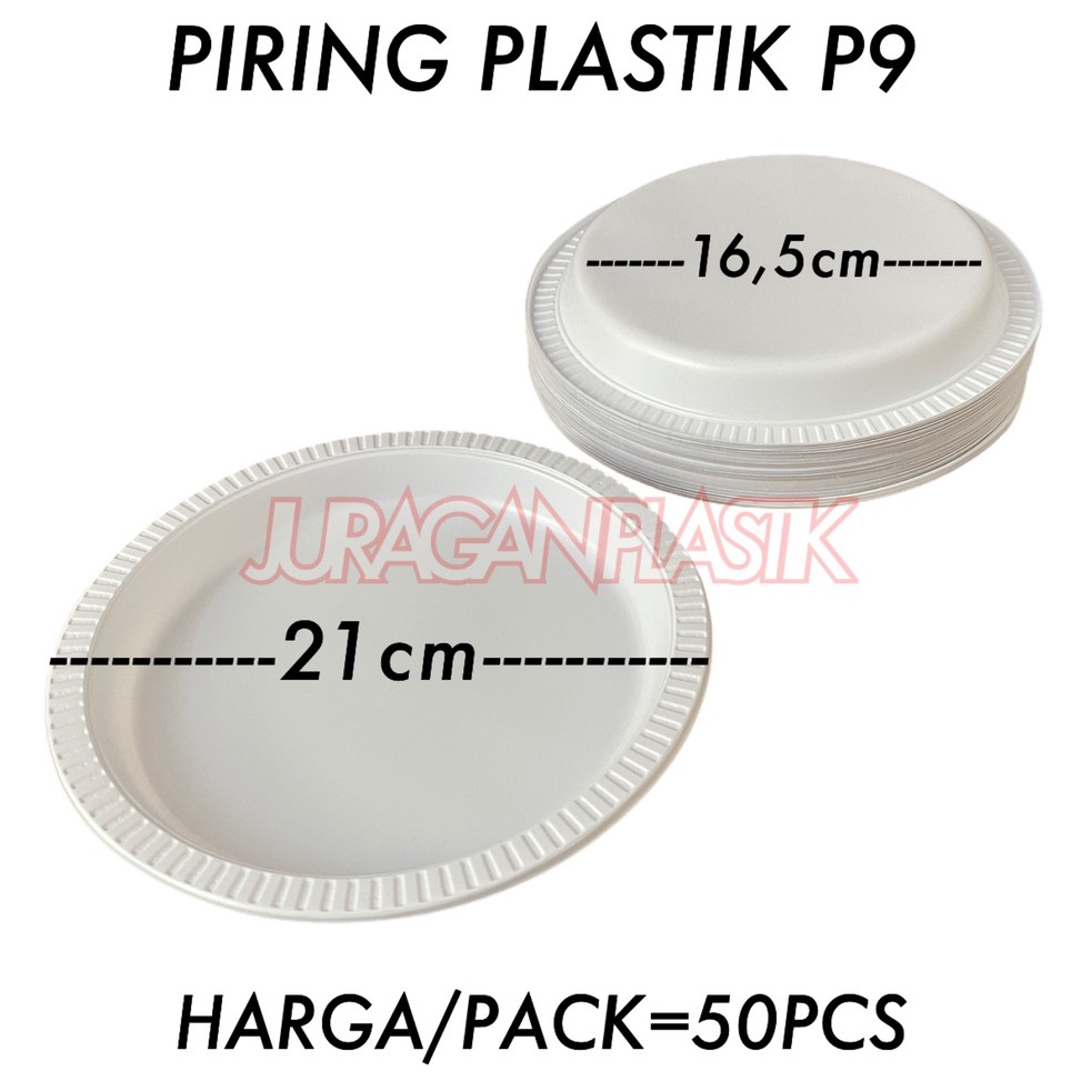 Jual ￣ WM @50pcs Piring Plastik P9 Ukuran Besar Large Piring Pesta ...