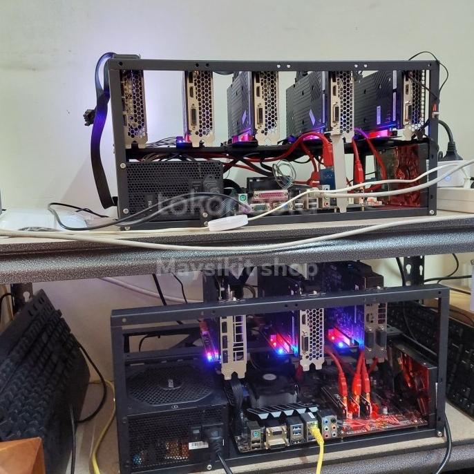 Jual Rak Mining Rig Open Air Case GPU PREMIUM BLACK | Shopee Indonesia
