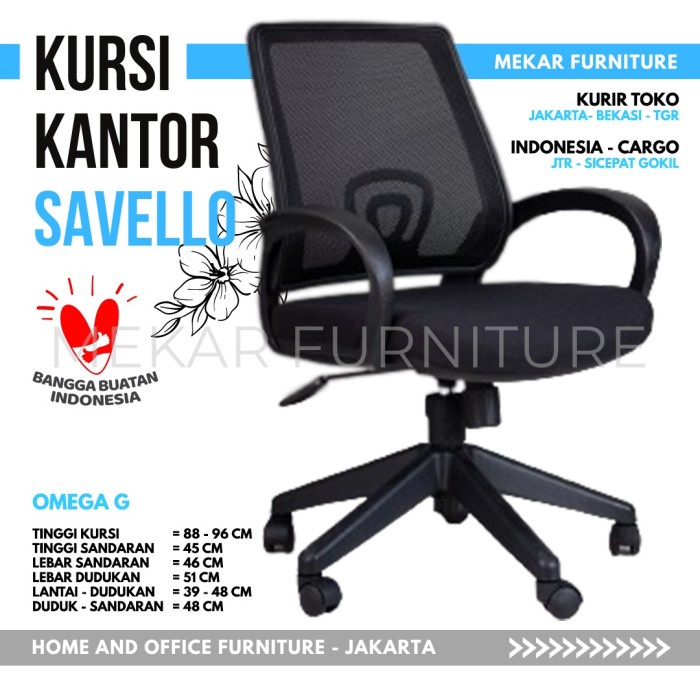 Jual Terlaris Kursi Kantor Staff - Savello - Omega G - Mekar Furniture ...