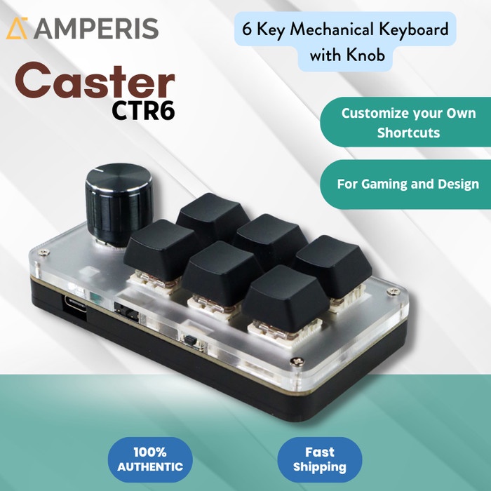 Jual Amperis Caster CTR6 Mechanical Keyboard 6 Key Knob Gaming - USB ...
