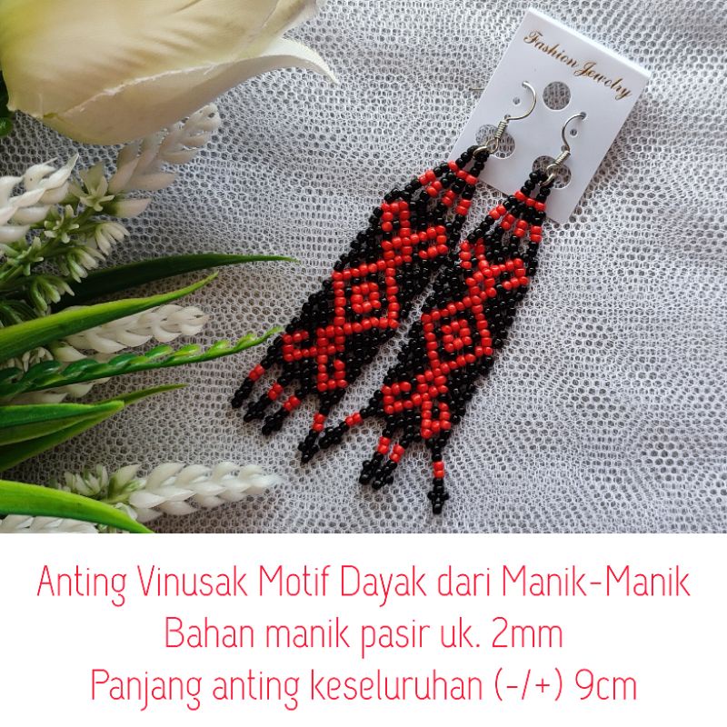 Jual anting manik dayak / anting dayak / anting khas dayak / aksesoris ...