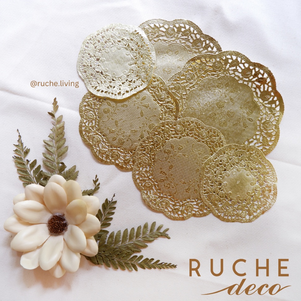 Jual RUCHE DECO - Paper Lace Doilies Gold Kertas Alas Renda Emas Kertas ...