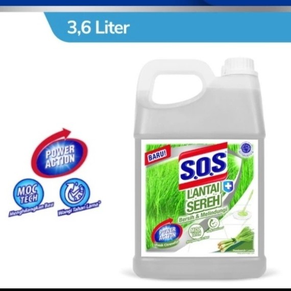 Jual SOS pembersih lantai Sereh derigen 3,6 liter | Shopee Indonesia