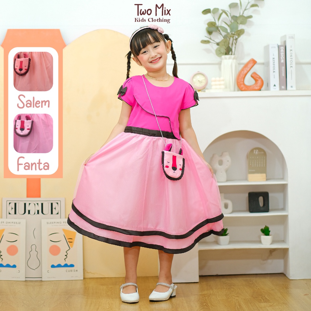 Jual Two Mix - Baju Dress Anak Perempuan Cantik + Tas Lucu LION 1-12 ...