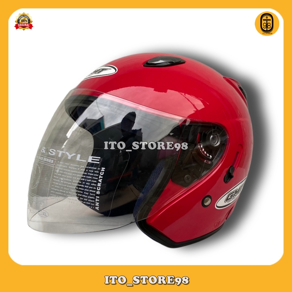 Jual Helm Sepeda Motor Half Face Gmt Centro Double Visor Solid Original ...
