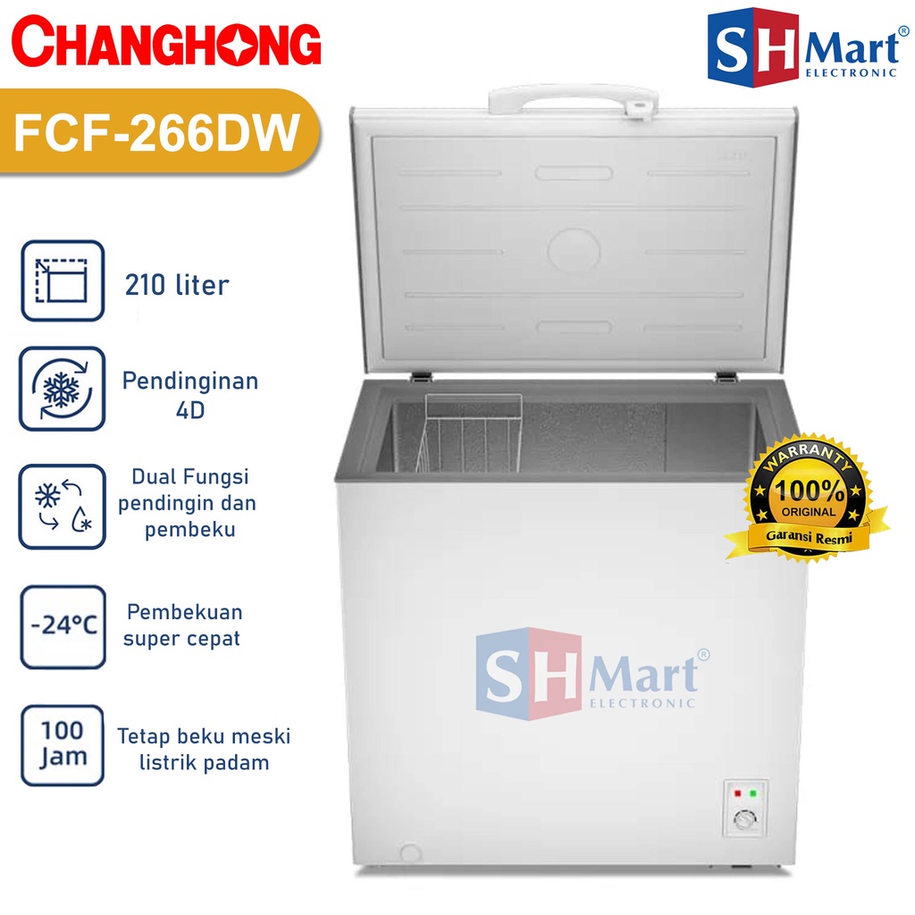 Jual CHEST FREEZER CHANGHONG 110 LITER FCF-136DW / 210 LITER FCF-266DW ...