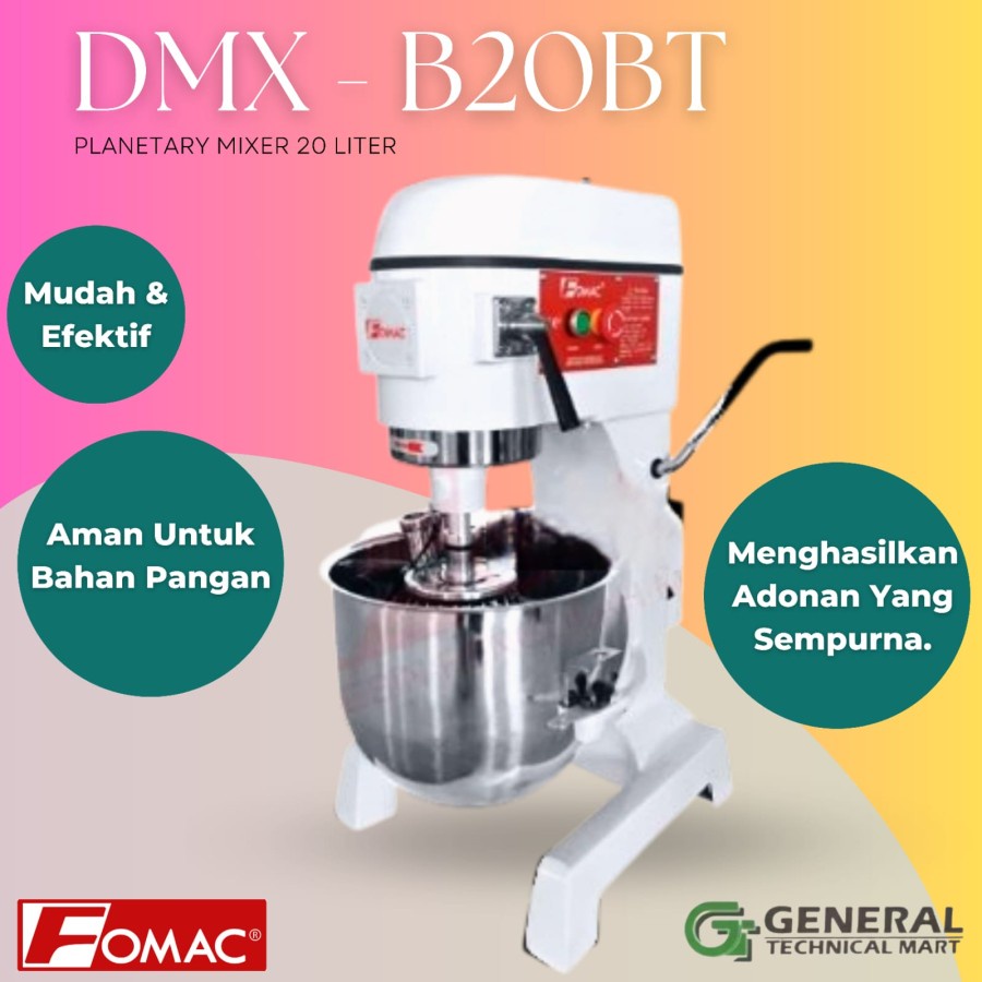 Jual Planetary Mixer 20 Liter BELT MODEL Mixer Roti DMX-B20BT FOMAC ...