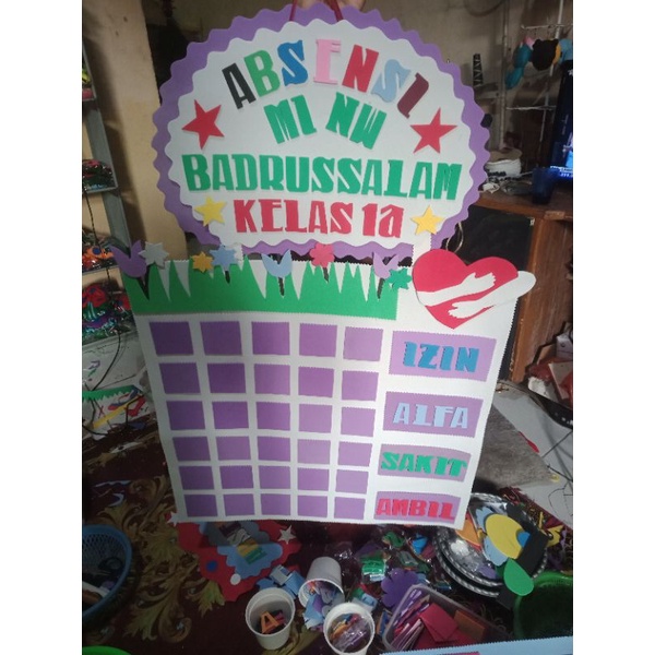 Jual Absensi Kekinian/Absensi Kelas Praktis/Hiasan Dinding Absensi ...