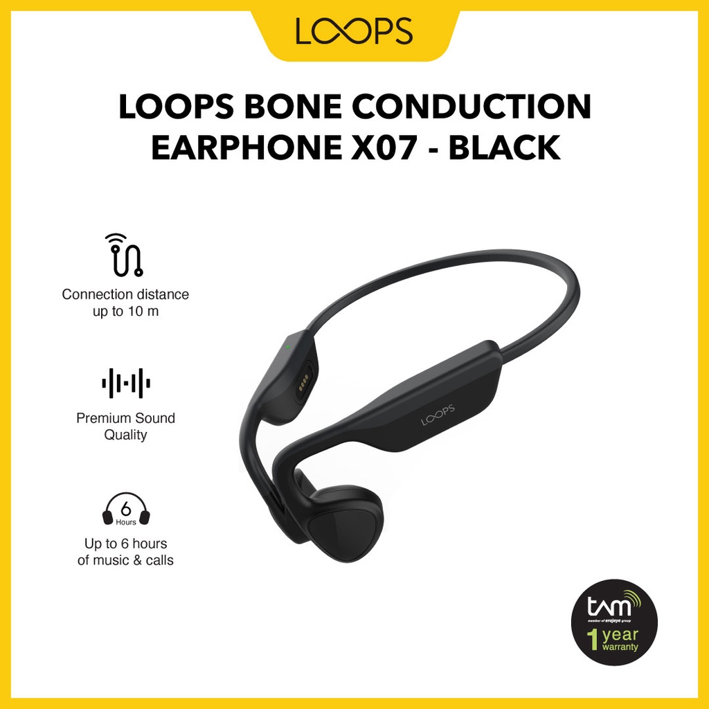 Jual LOOPS Bone Conduction Earphone X07 - Black | Shopee Indonesia