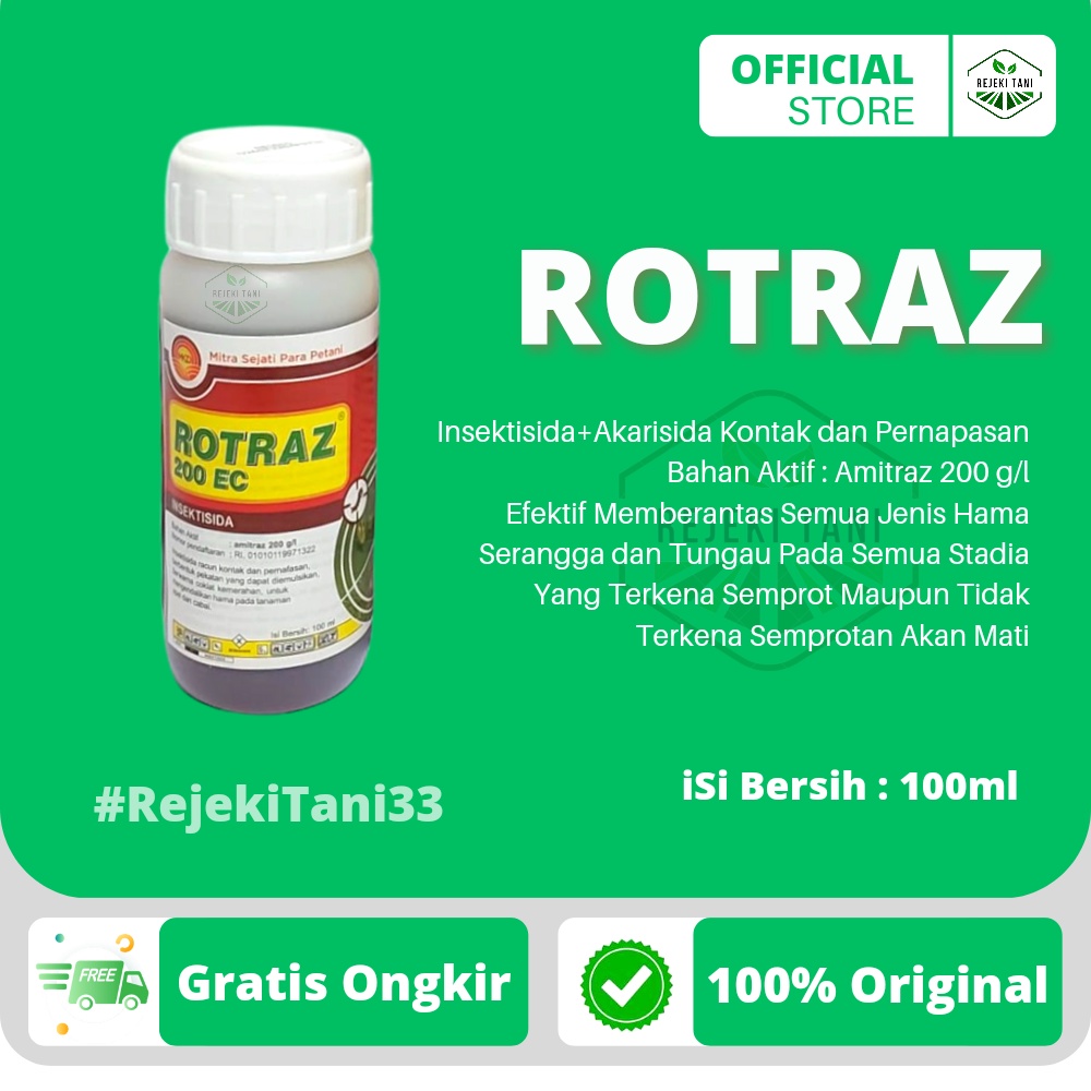 Jual Insektisida ROTRAZ 200 EC 100ml Akarisida Amitraz Merupakan Racun Kontak dan Pernafasan ...
