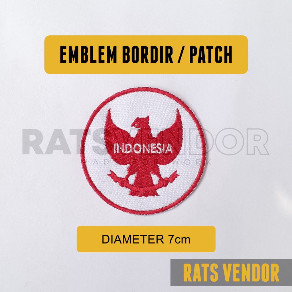 Jual Emblem Bordir / Patch Logo Garuda Bhinneka Tunggal Ika Merah ...