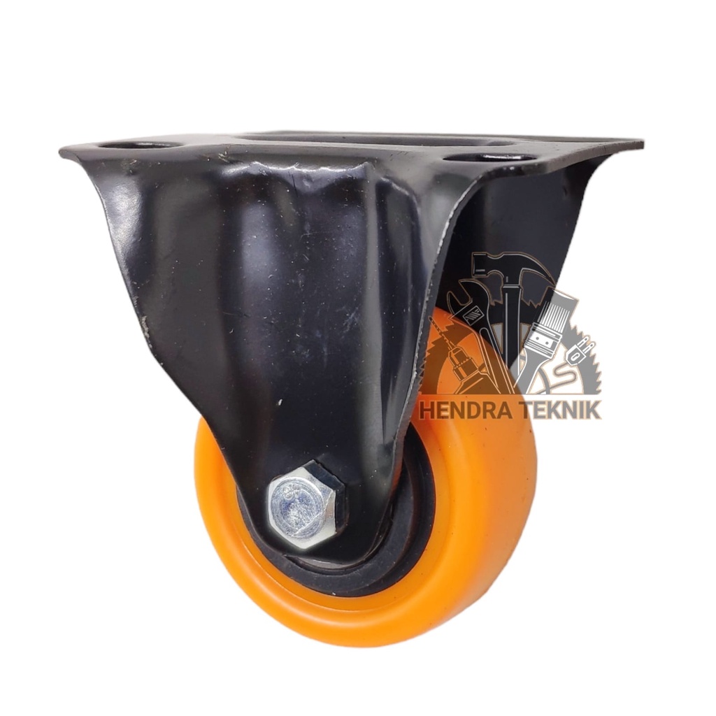 Jual RODA CASTER PVC MATI 2 INCH. RODA ETALASE PVC ORANGE RIDGIT 2 INCI ...