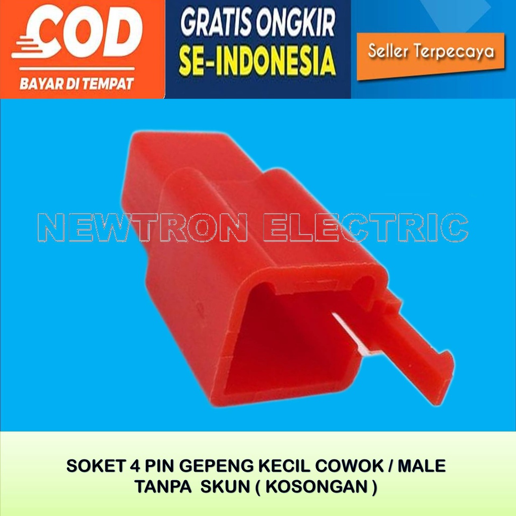 Jual SOKET 4 PIN MALE MERAH SOCKET KABEL 4 PIN MERAH SOKET 4 PIN GEPENG ...