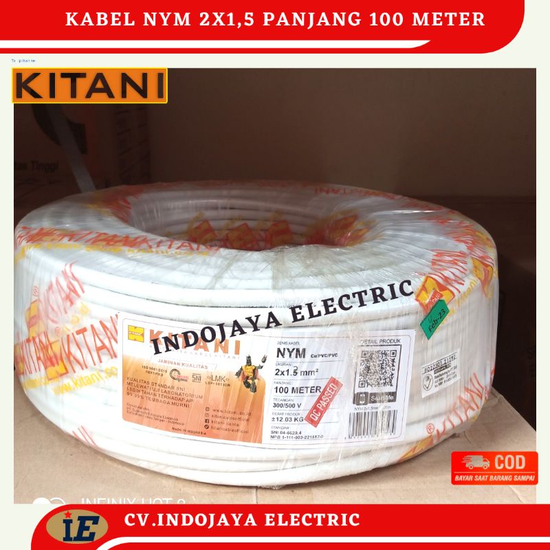 Jual Kabel Listrik NYM 2x1,5 mm² Kitani Panjang 100 meter kabel instalasi listrik terbaik ...