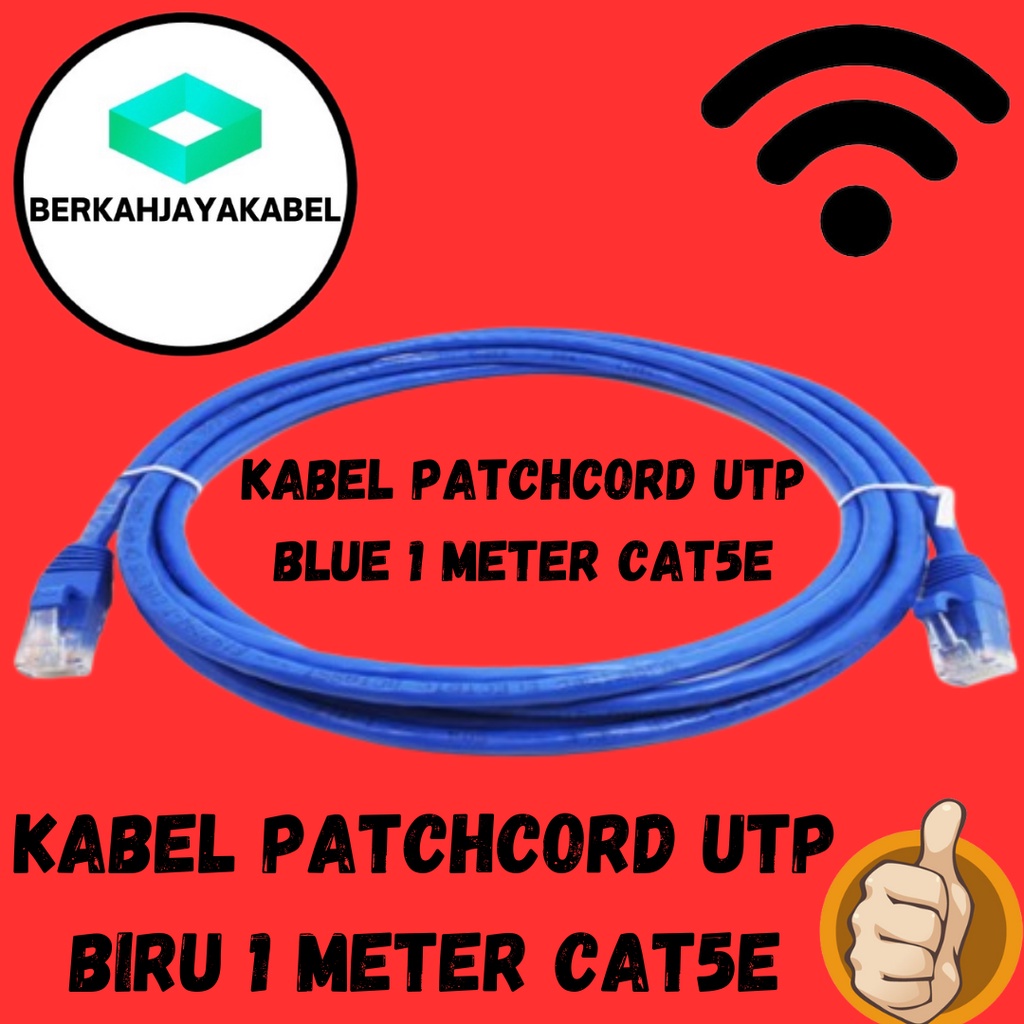 Jual KABEL UTP CAT5E PATCH CORD 1 METER | Shopee Indonesia