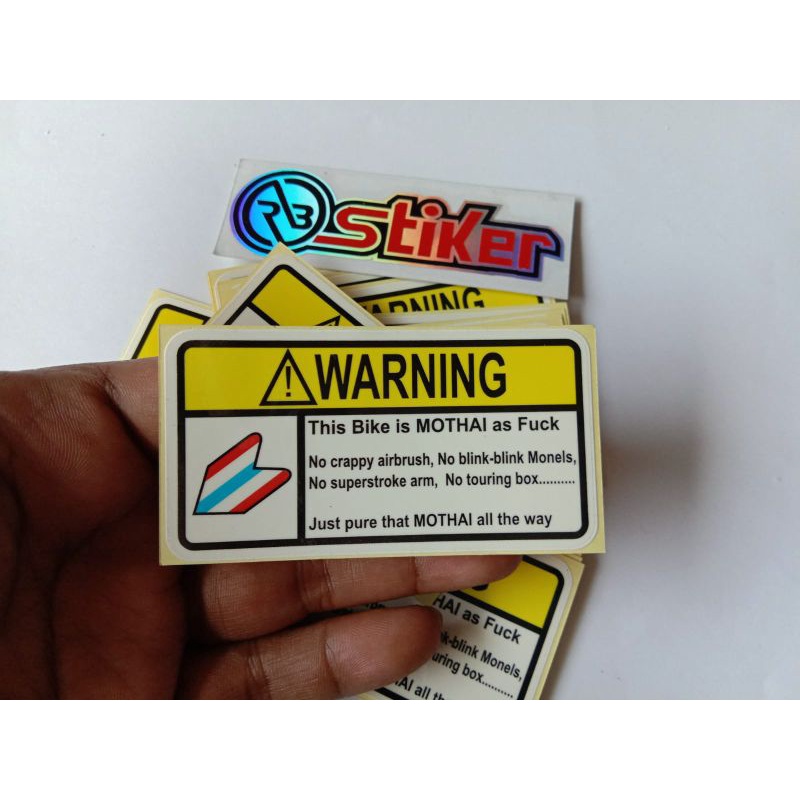 Jual Sticker warning thailand stiker warning motor | Shopee Indonesia