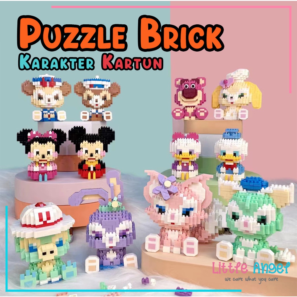 Jual Mainan anak PUZZLE BALOK SUSUN DISNEY 3D DIY Mainan Edukasi Bayi ...