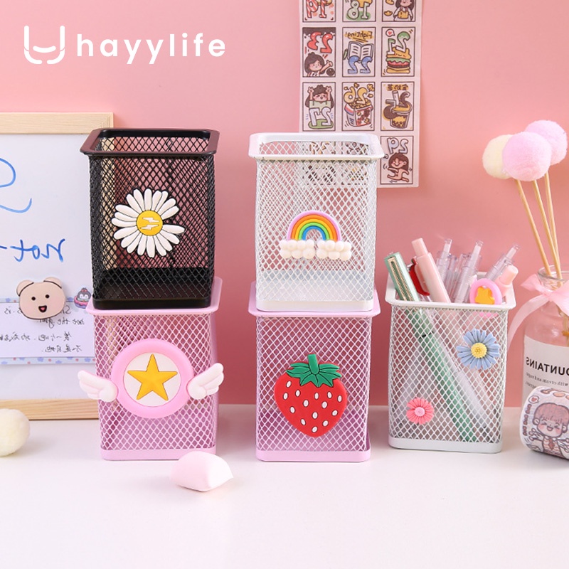 Jual Hayylife Pen Holder-Tempat Pen Stand Besi Puplen Organizer Tempat ...
