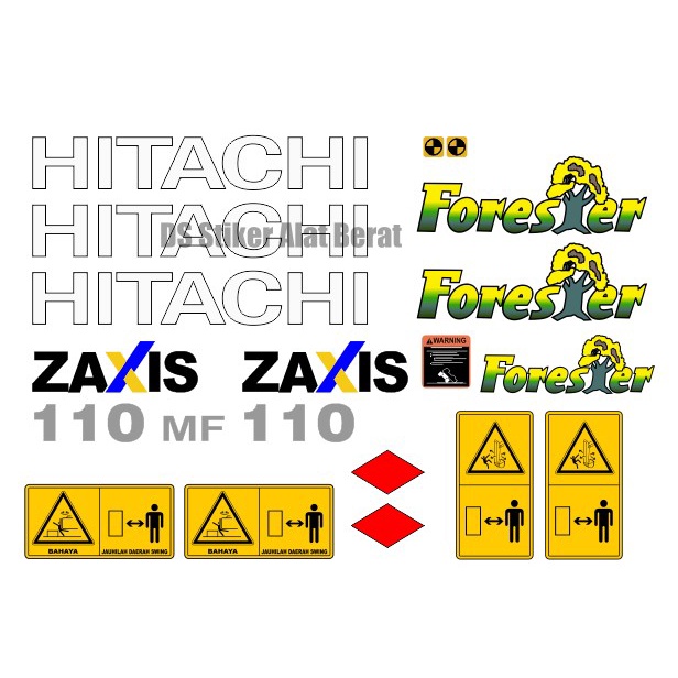 Jual Stiker Excavator Hitachi 110 MF Forester - Sticker Alat Berat ...