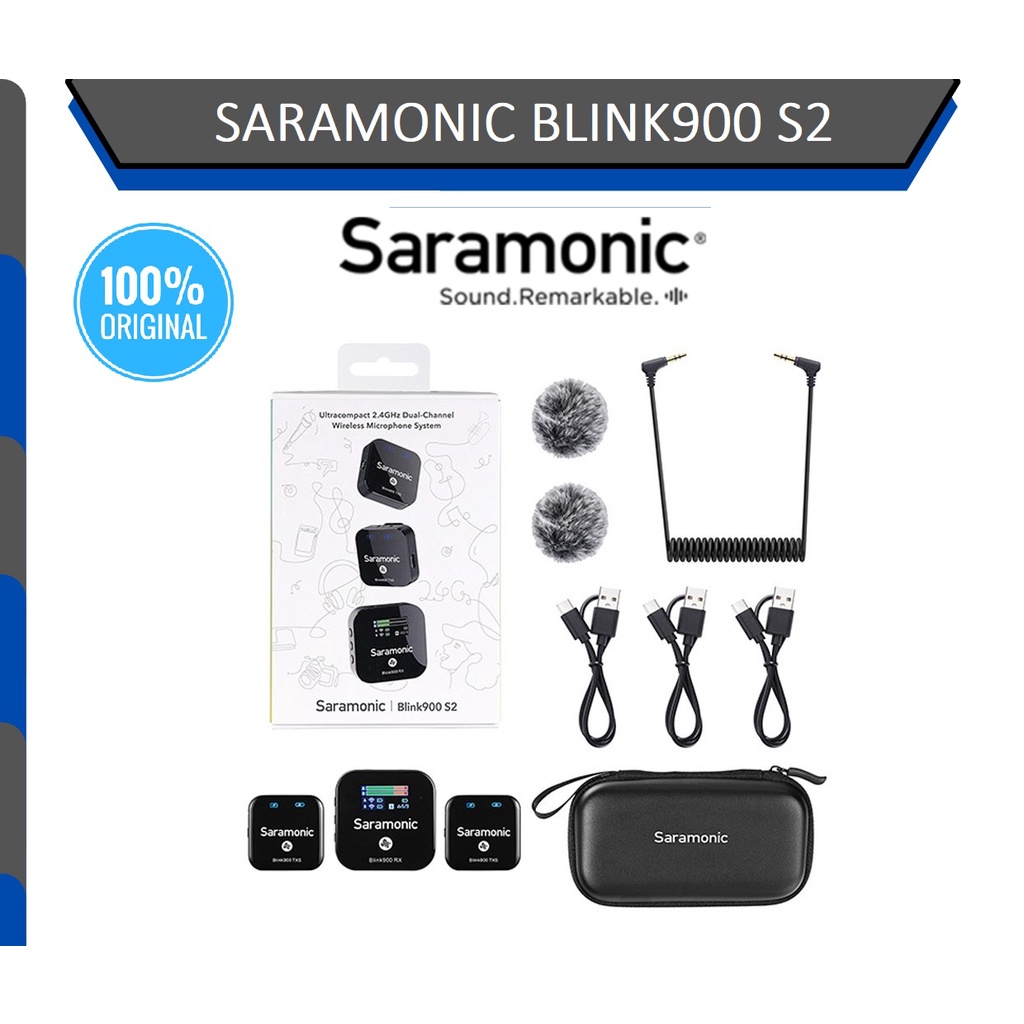 Jual SARAMONIC BLINK 900 S2 Wireless Microphone Dual Channel TX RX B900 B2 | Shopee Indonesia