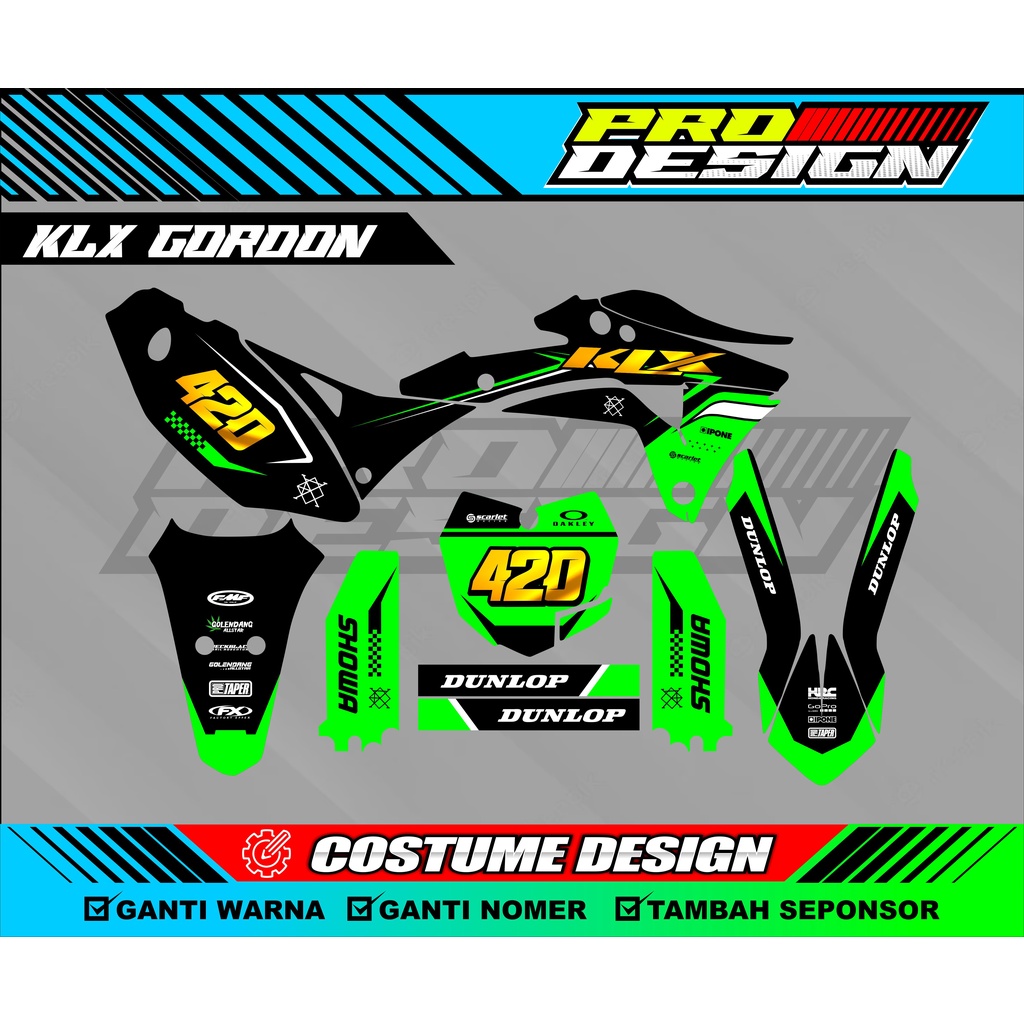 Jual DECAL KLX GORDON/DECAL GORDON SUPERMOTO FULL BODY CUSTOME DESAIN ...
