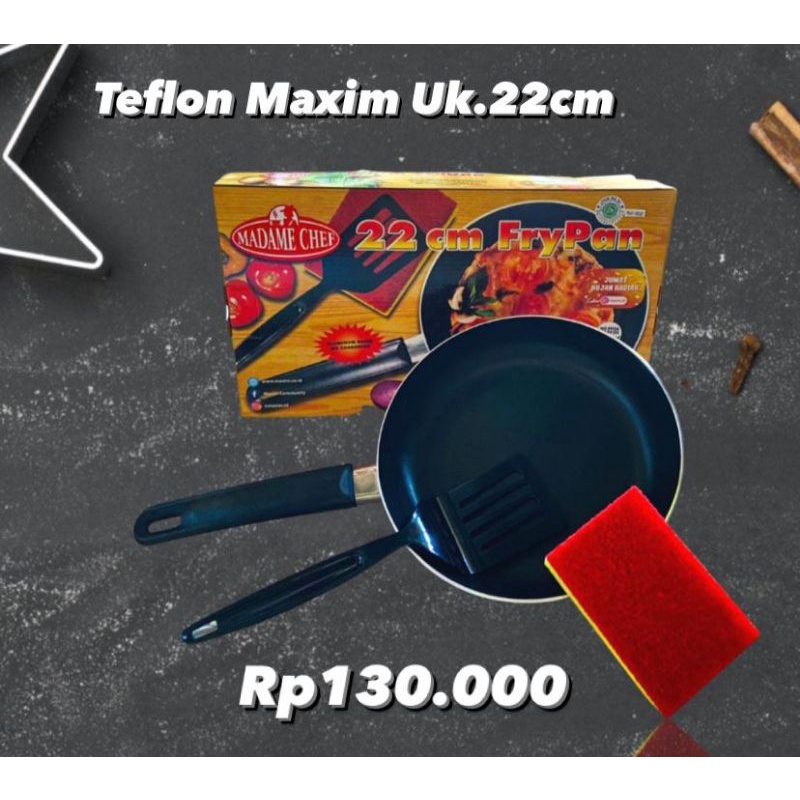 Jual MAXIM FRYPAN/TEFLON MADAME CHEF UK.22CM (BONUS SPATULA & SPON ...