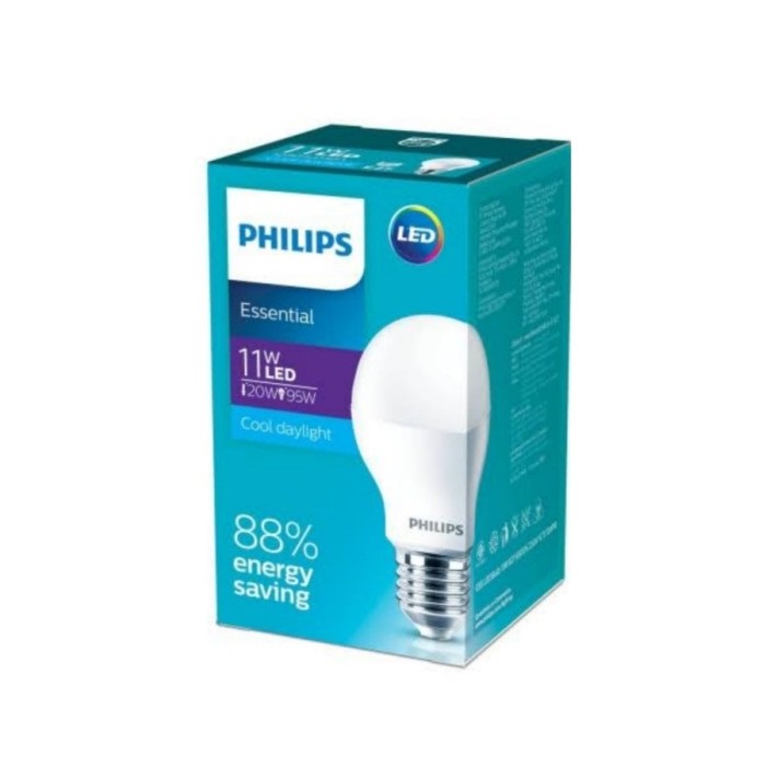Jual Lampu Philips Essential 11 Watt LED Bulb E27 6500K Cool daylight Putih | Shopee Indonesia
