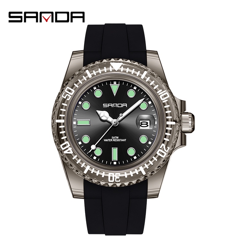 Jual SANDA 9007 Jam Tangan Wanita Analog Luminous Display Tali Silicone ...