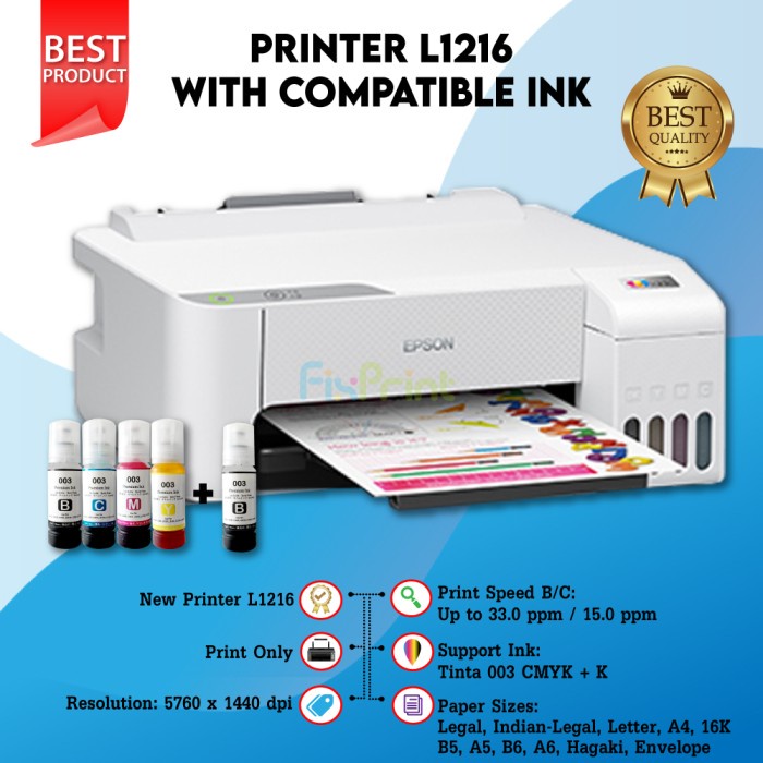 Jual Printer Epson EcoTank L1216 L 1216 White New Pengganti Epson L1110 ...