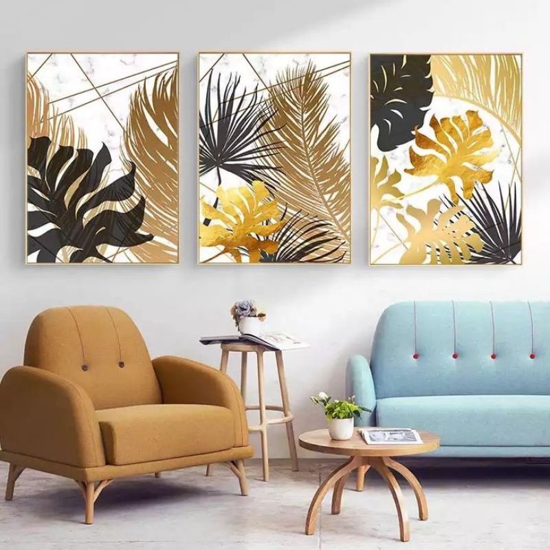 Jual Lukisan dinding Aesthetic Monstera panel ukuran 40 x 60 cm isi 3 ...