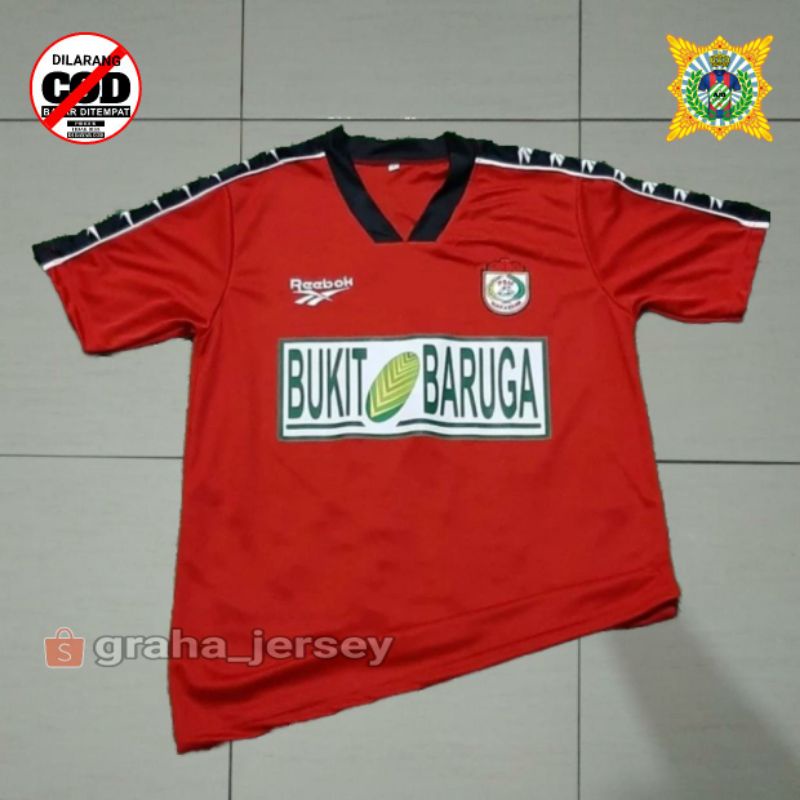 Jual Jersey PSM Makassar 1999 BUKIT BARUGA Reebok Home Merah BORDIR dan ...