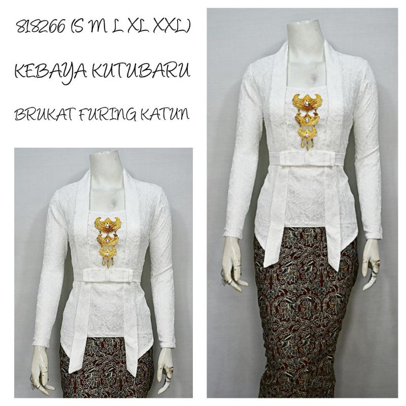 Jual Indah KEBAYA BRUKAT MODERN KUTUBARU LENGAN PANJANG Furing Katun ...